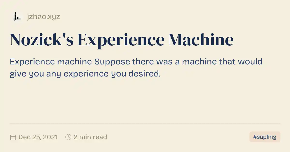 Nozick's Experience Machine