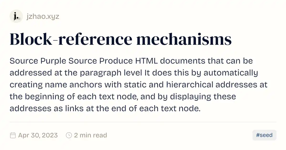 Block-reference mechanisms