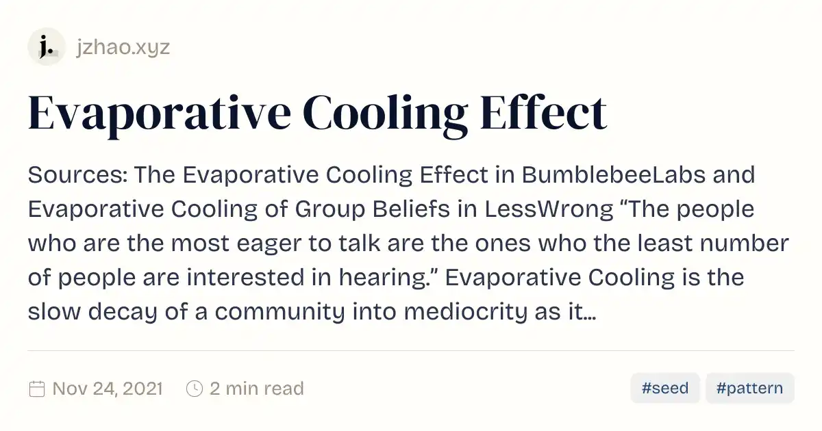 Evaporative Cooling Effect
