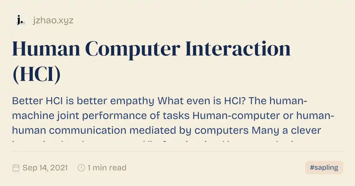Human Computer Interaction (HCI)