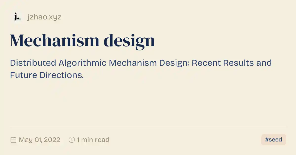 Mechanism design