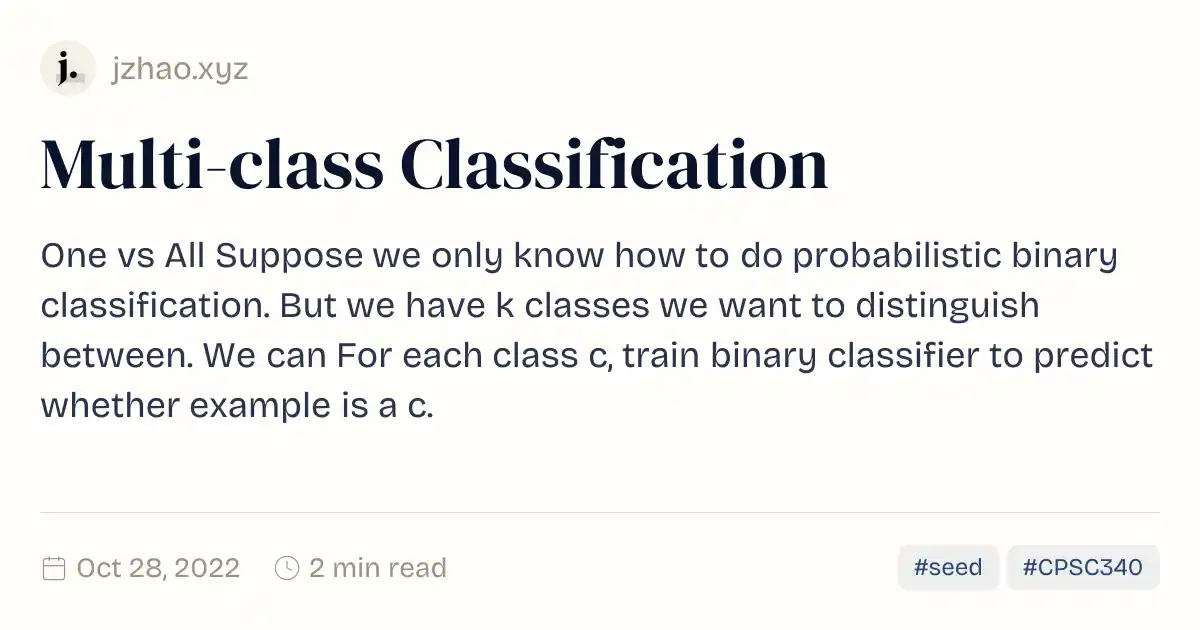 Multi-class Classification
