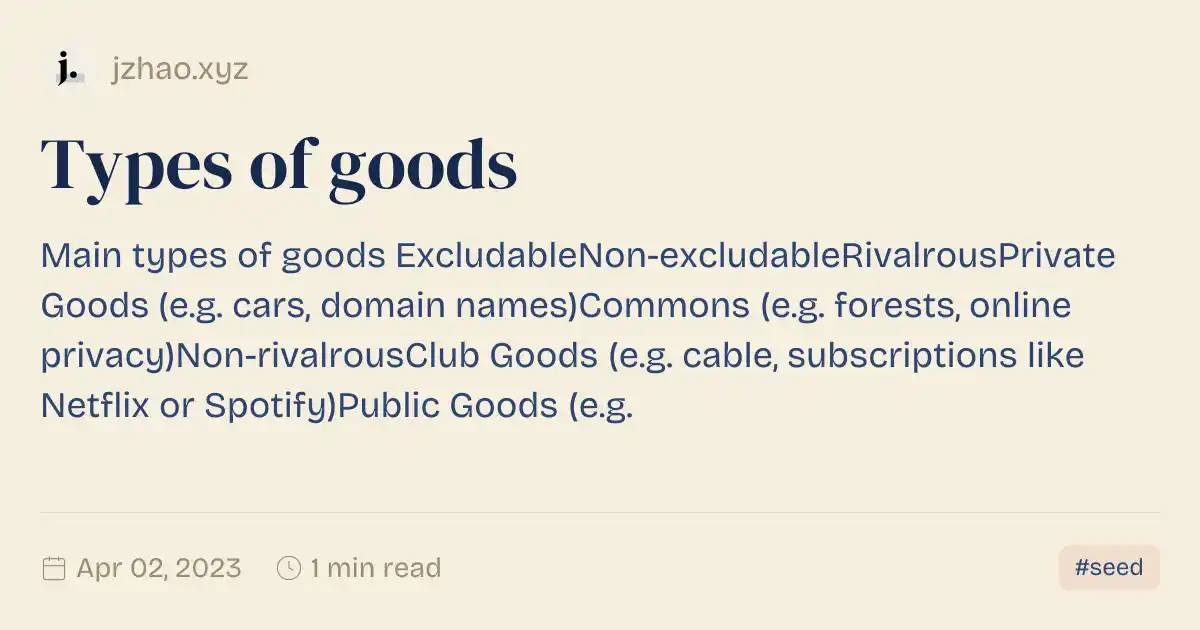 Types of goods
